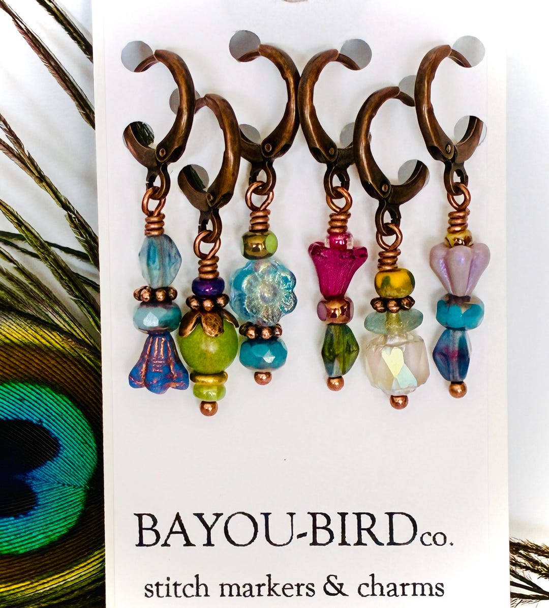 Fidelia, a Set of Six Removable Stitch Markers for Knitting and Crochet ...