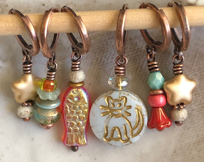Max, a Set of Six Removable Stitch Markers for Knitting & Crochet. - Etsy