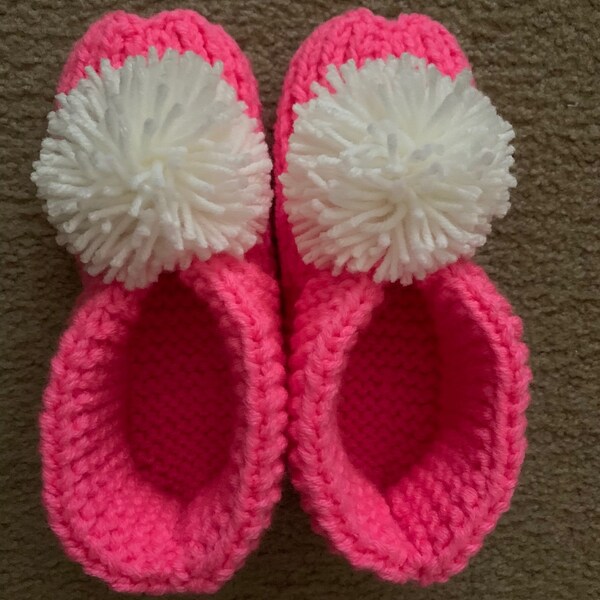 Pom Pom Slippers - Etsy