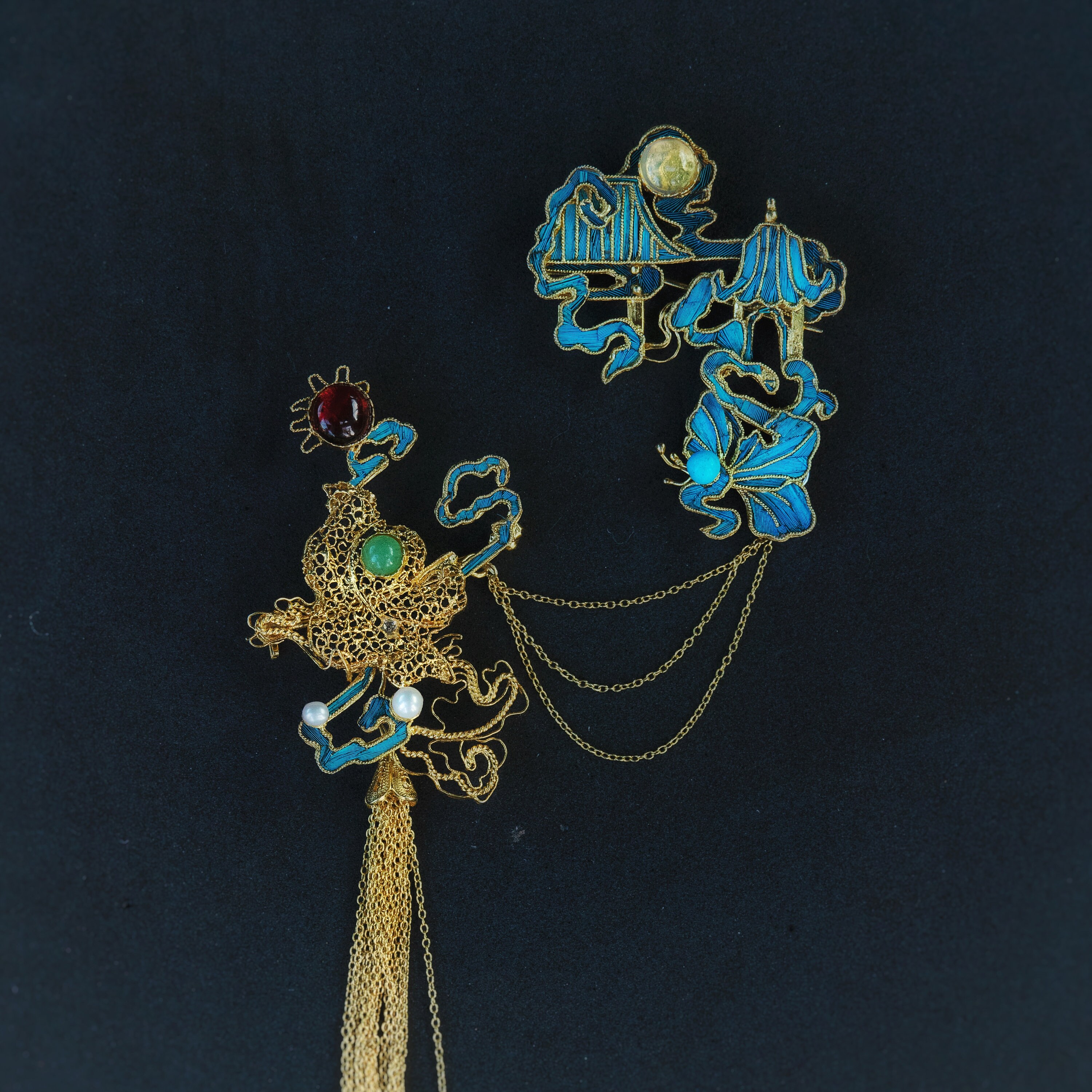 Traditional Chinese Filigree Gold Plated Silver with | Etsy