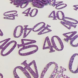40th Birthday, Confetti, 40 Birthday, Number Confetti, 40th Anniversary ...