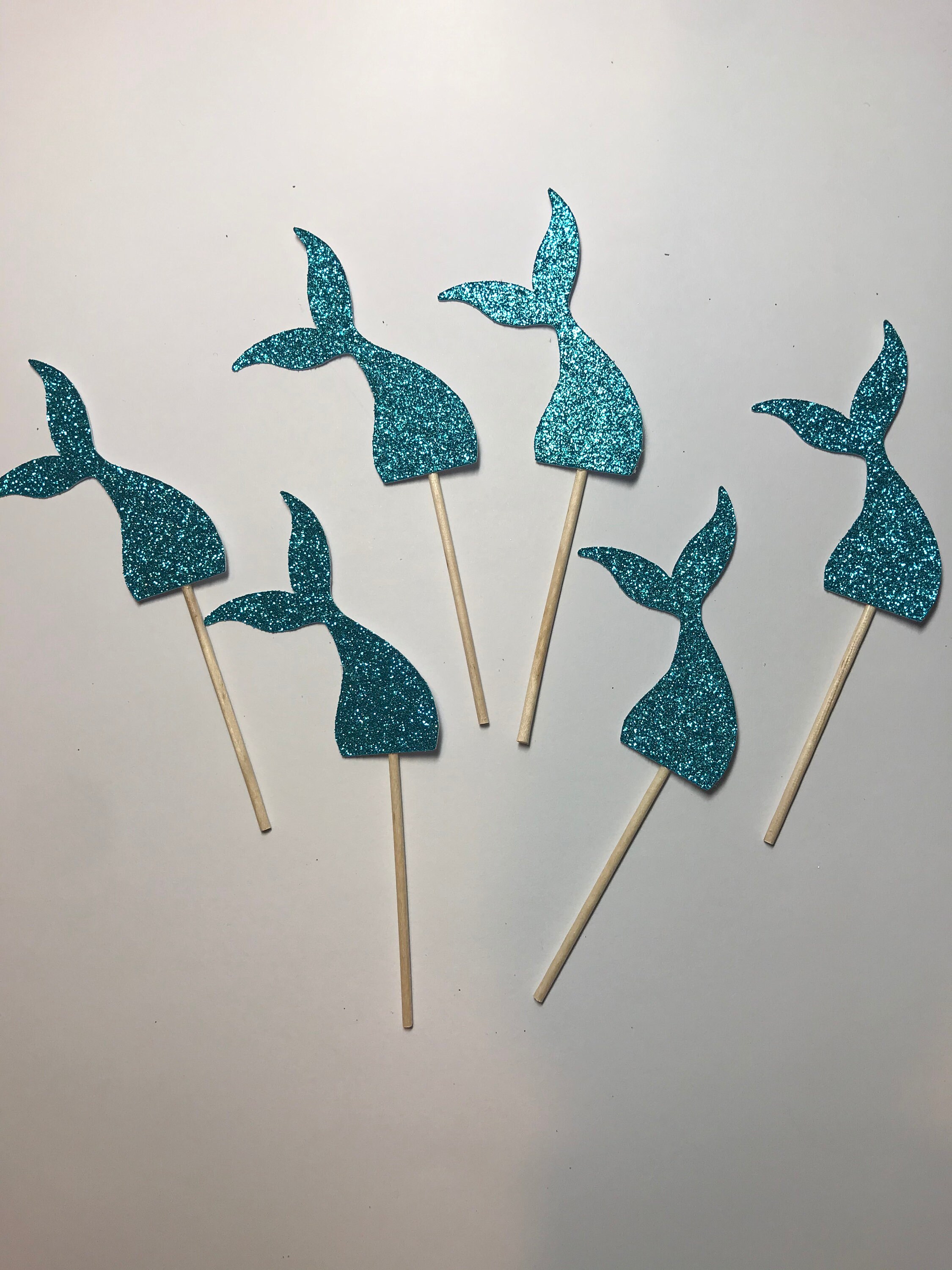 Mermaid Tail Cupcake Toppers Birthday Bachelorette Party | Etsy