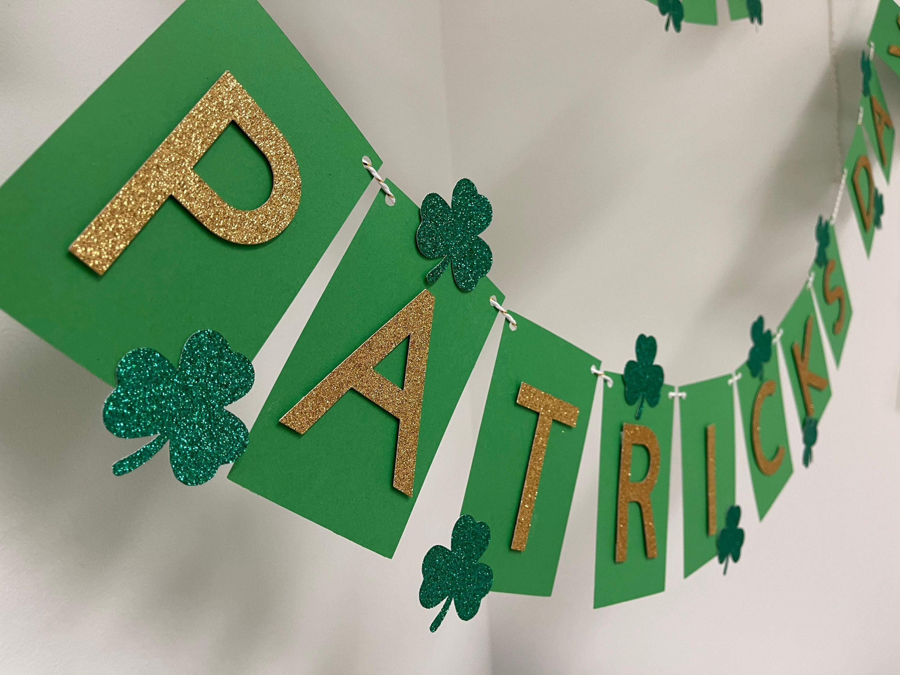 St Patricks Day Banner St Pattys Day Shamrock Decorations - Etsy