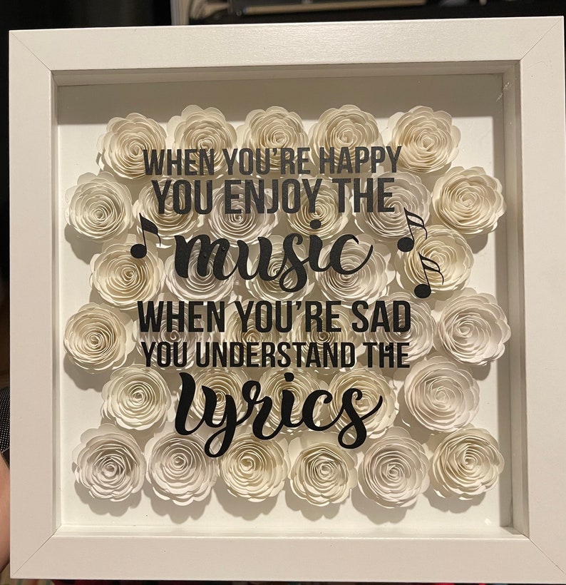 Music Themed Shadowbox Rock and Roll Paper Flower Shadowbox - Etsy