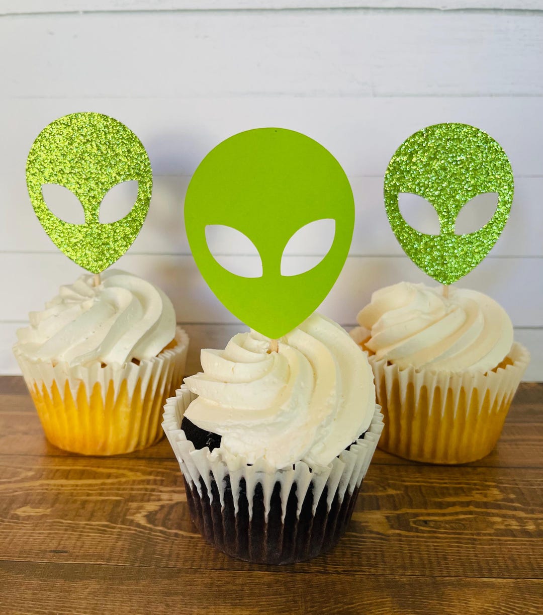 Alien Cupcake Toppers: Glitter Space Birthday Party Decorations - Etsy