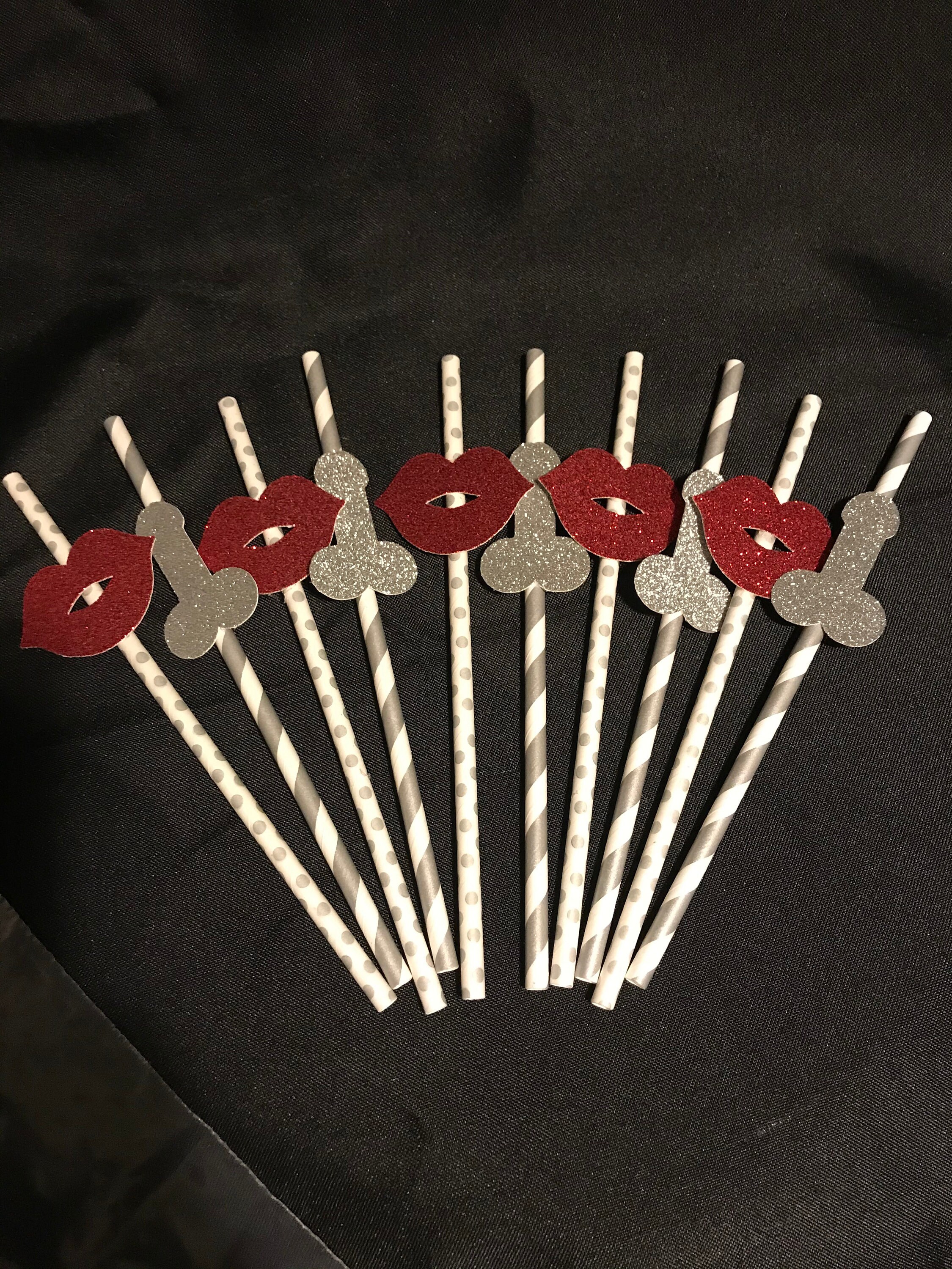 Lip and Penis Paper Straws Bachelorette Party Penis Theme - Etsy
