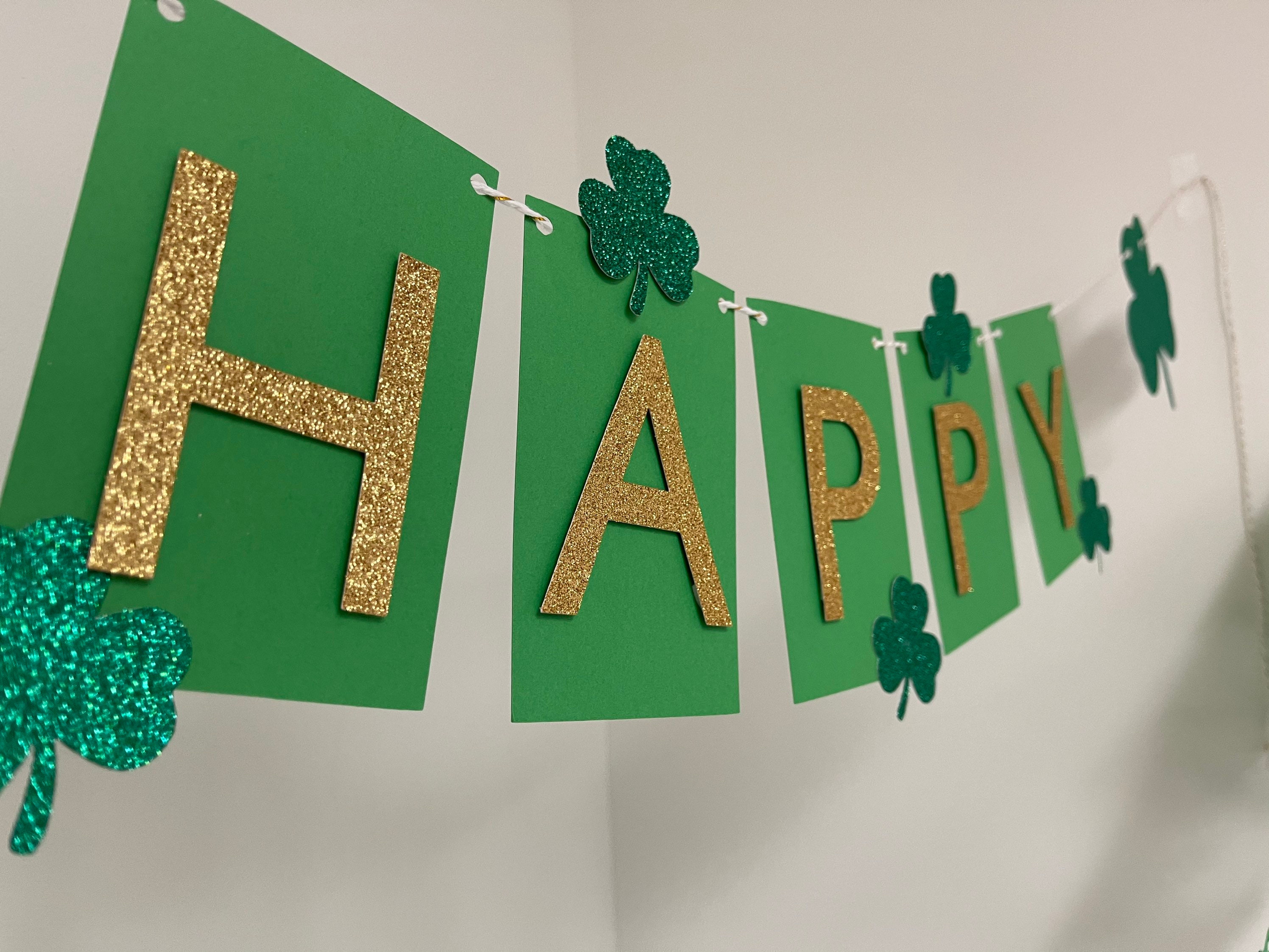 St Patricks Day Banner St Pattys Day Shamrock Decorations - Etsy