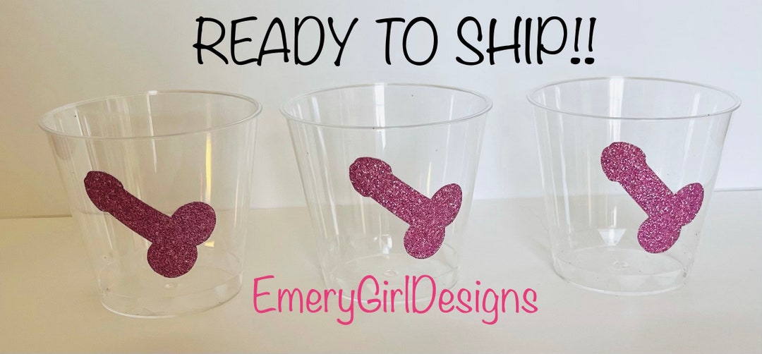 PINK Glitter Penis Shot Glass, Bachelorette, Nash Bash, Vegas, NOLA ...