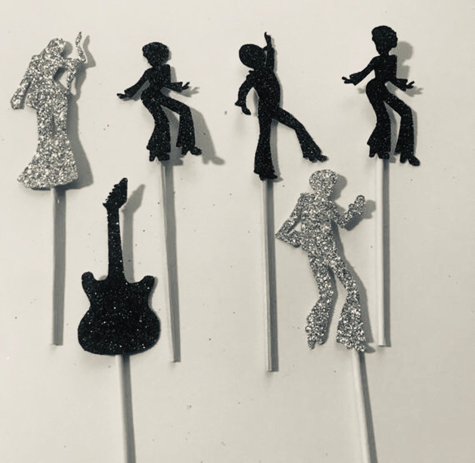 Disco Party Cupcake Toppers Disco Dancers 70s Party Music - Etsy