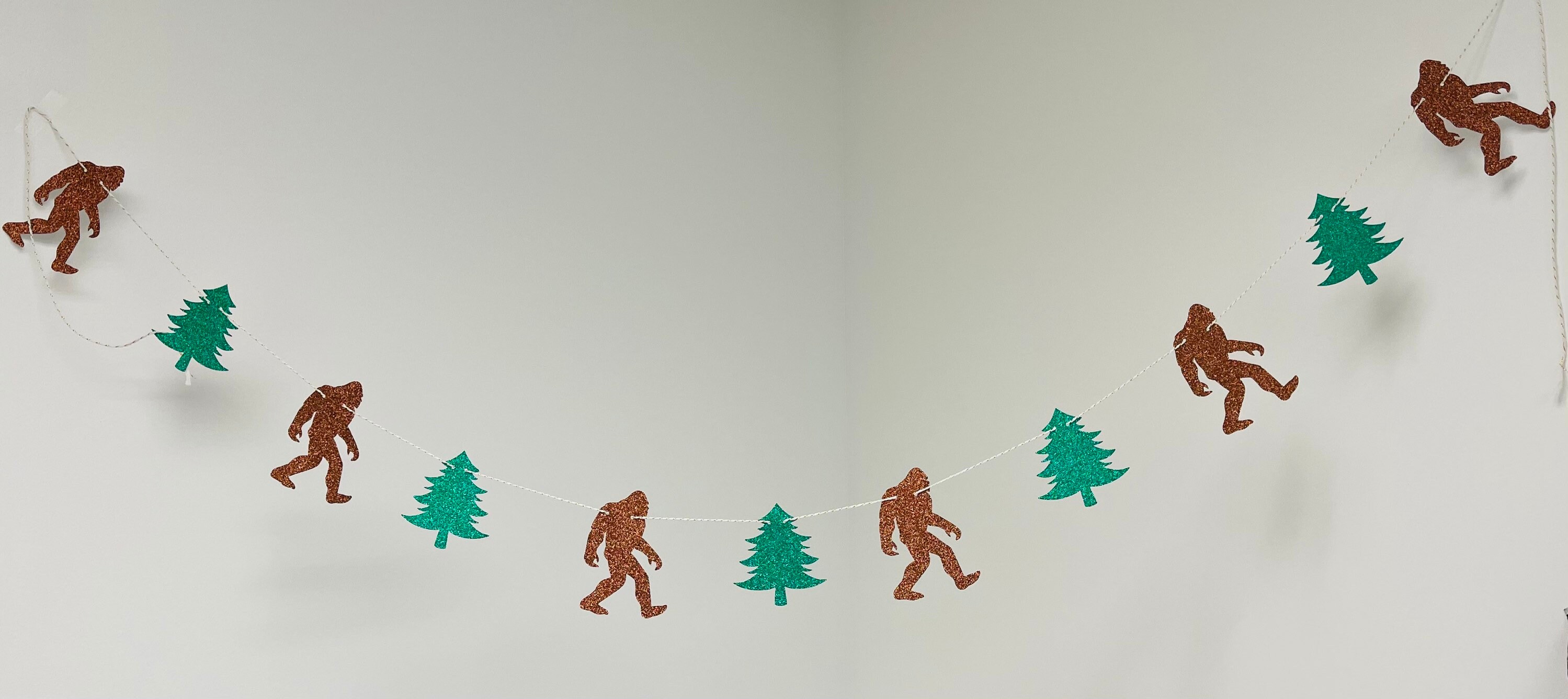Bigfoot and Tree Garland Sasquatch Party Decorations Yetti - Etsy