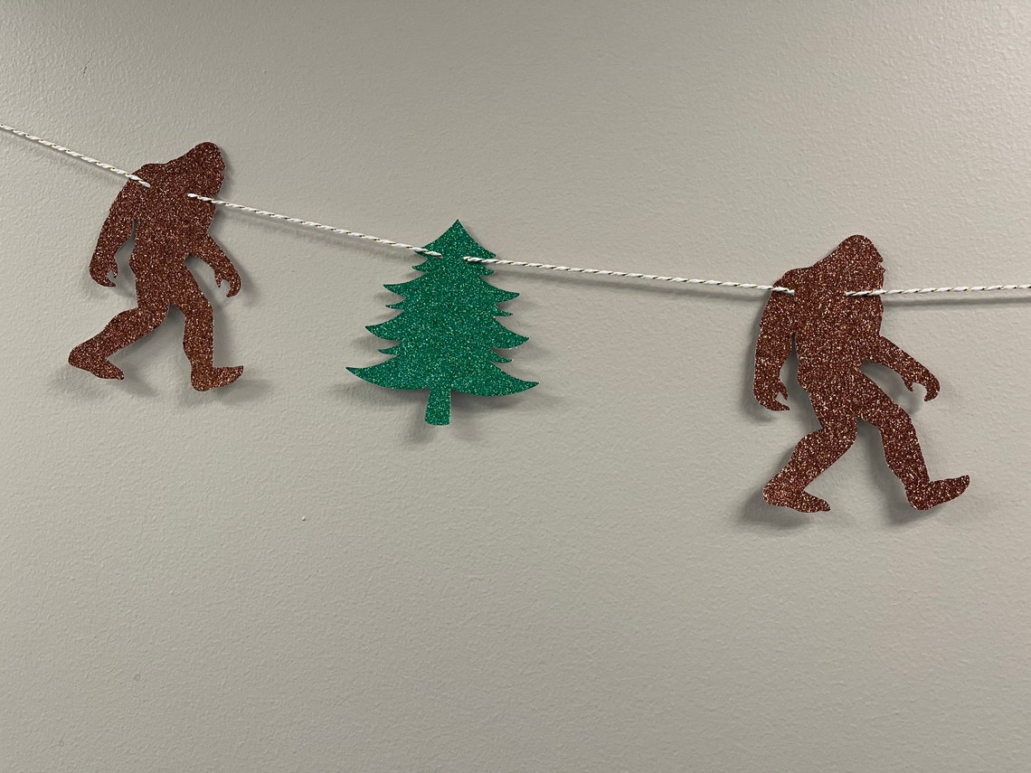 Bigfoot and Tree Garland Sasquatch Party Decorations Yetti | Etsy