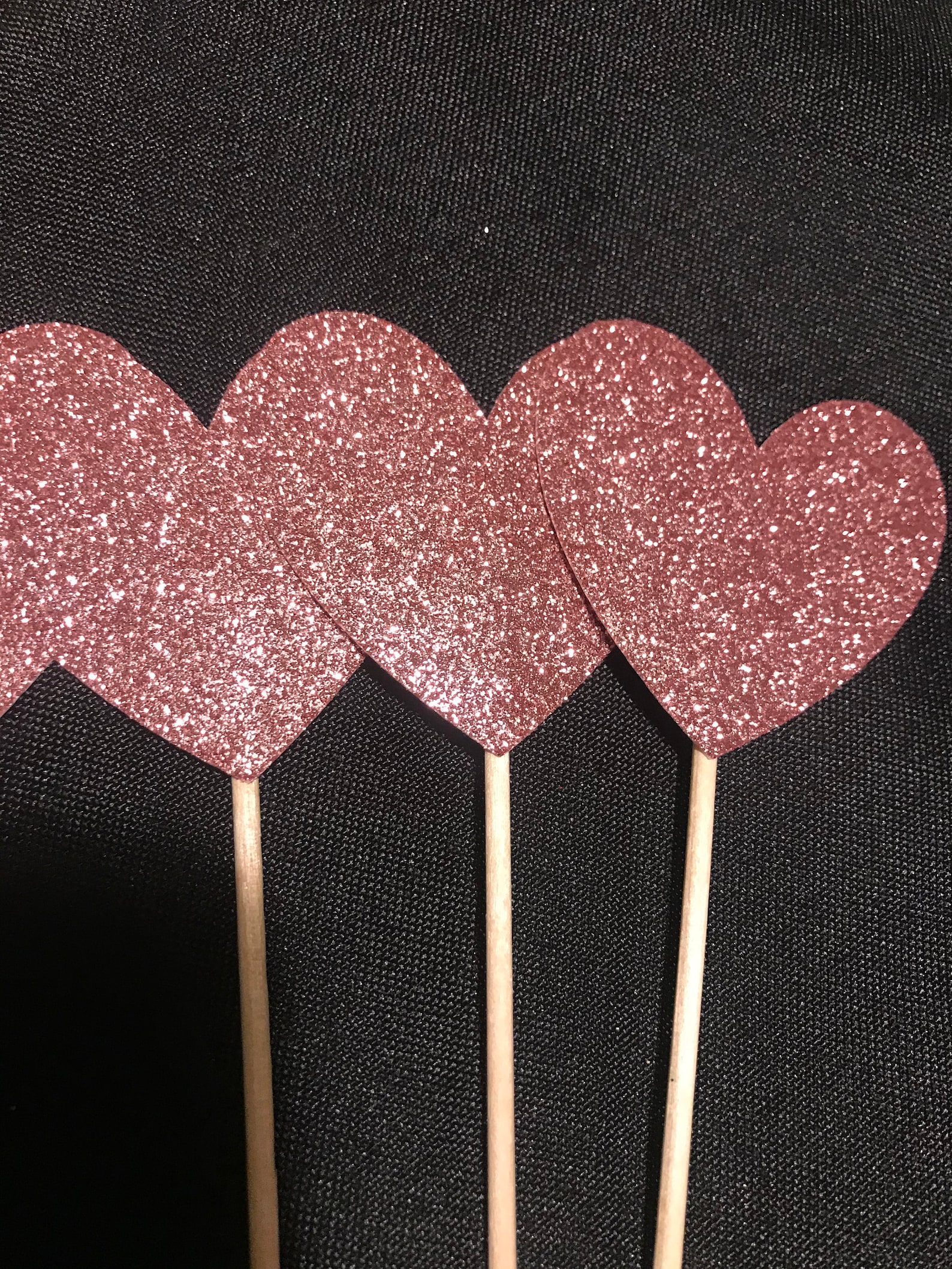 Cupcake Topper Pink Glitter Heart Cupcake Topper Birthday - Etsy