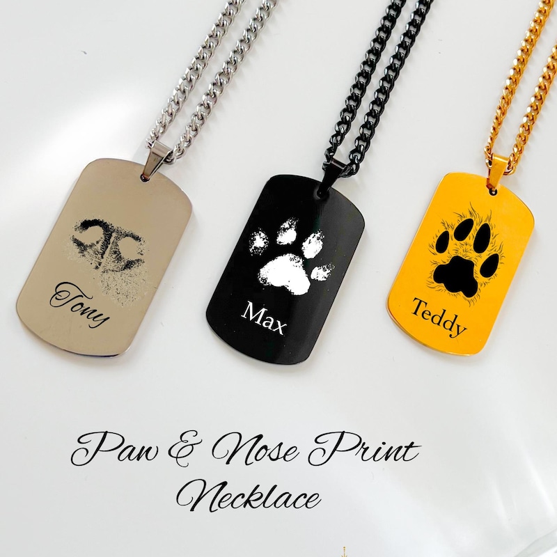 Nose Print Dog Tag Necklace - Etsy