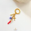 Italian Bag Charm, Large Gold Sardine Chilli Horn Lemon Purse Key Chain ...