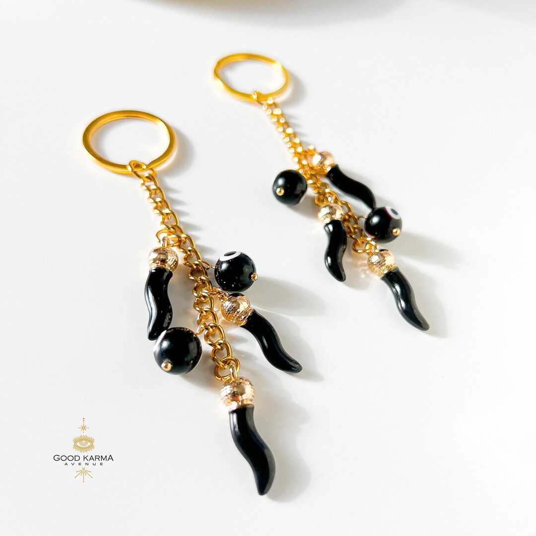 Cornicello Keychain Italian Horn Keyring Protective Amulet Evil Eye ...
