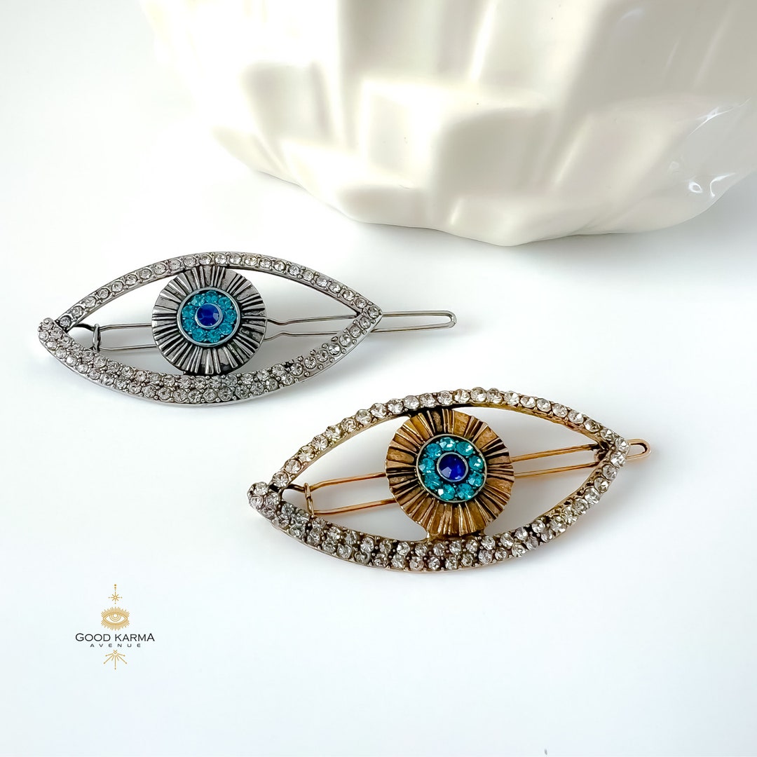 Vintage Evil Eye Hair Clip, Evil Eye Hair Accessories, Evil Eye ...
