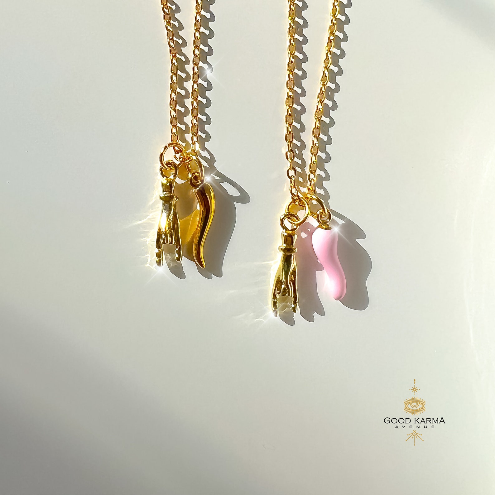Gold Italian Horn Necklace, Cornicello Necklace for Good Luck and ...