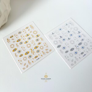 5D Evil Eye Nail Art Stickers, Evil Eye Decal, Manicure Stickers, Self ...
