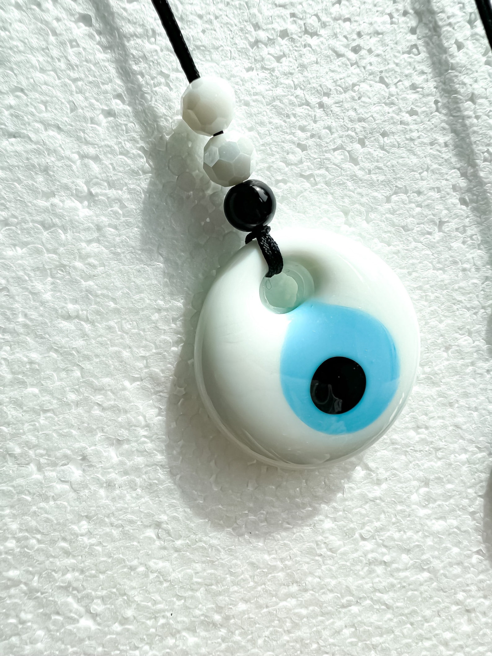 White Evil Eye Car Charm Baby Blue Evil Eye Car Charms for Rear View ...