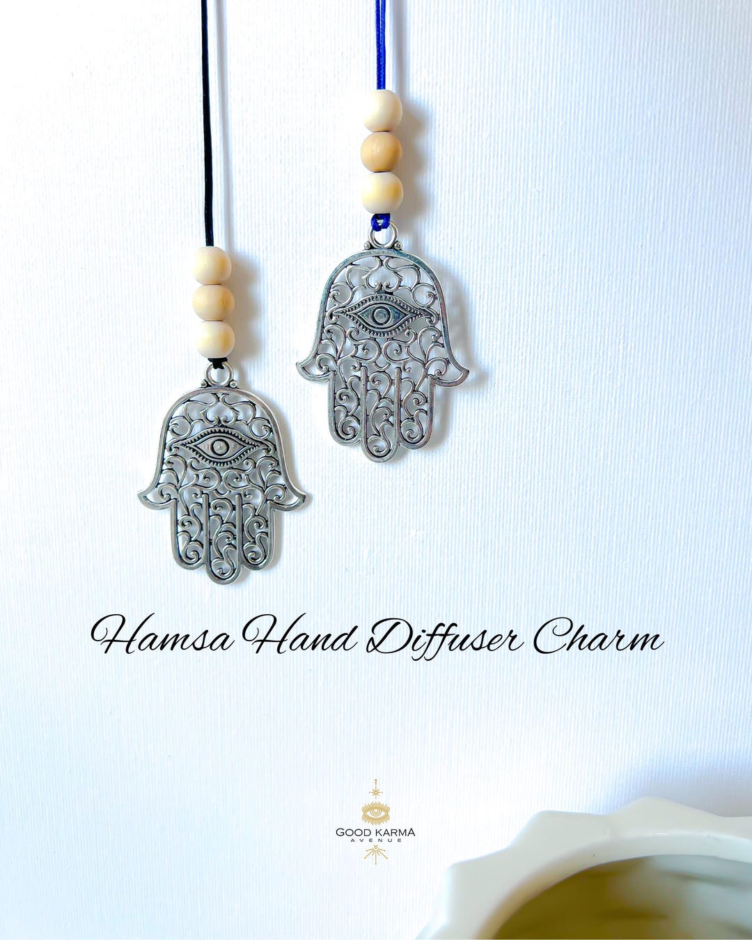Hamsa Hand Car Diffuser, Car Mirror Hanging Accessories, Car Fragrance ...