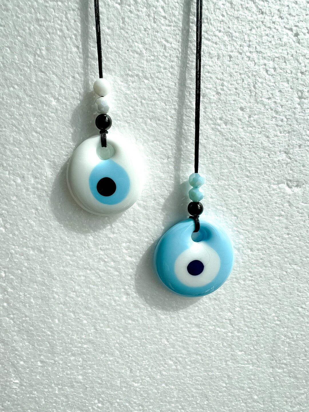 White Evil Eye Car Charm Baby Blue Evil Eye Car Charms for Rear View ...