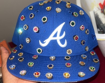 Rhinestone Fitted Hat - Etsy