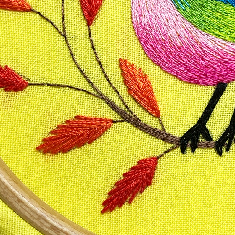 Digital hand embroidery bird pattern Instant download | Etsy