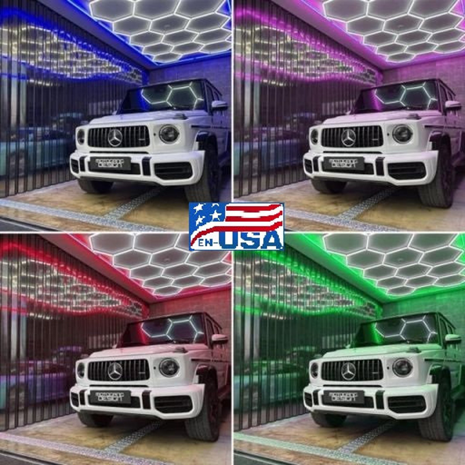 HEXAGONAL LED Garage Lights Honeycomb Detailing Showroom Office HEX ...