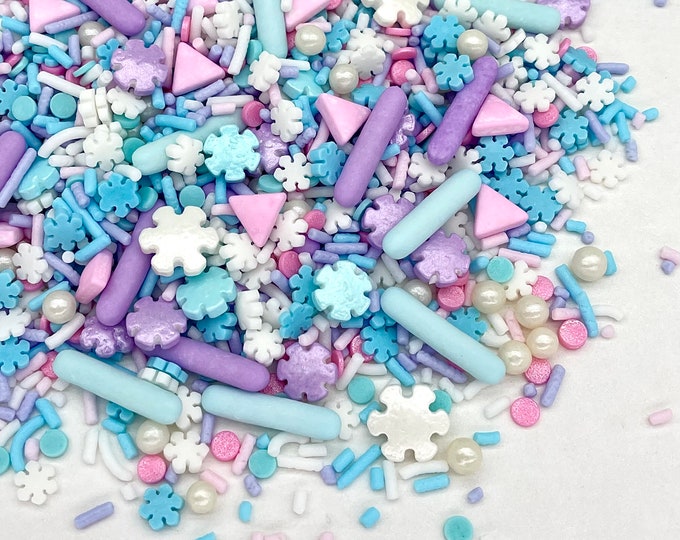 Let It Snow Sprinkle Medley Snowflake Sprinkles Winter Sprinkles Blue ...