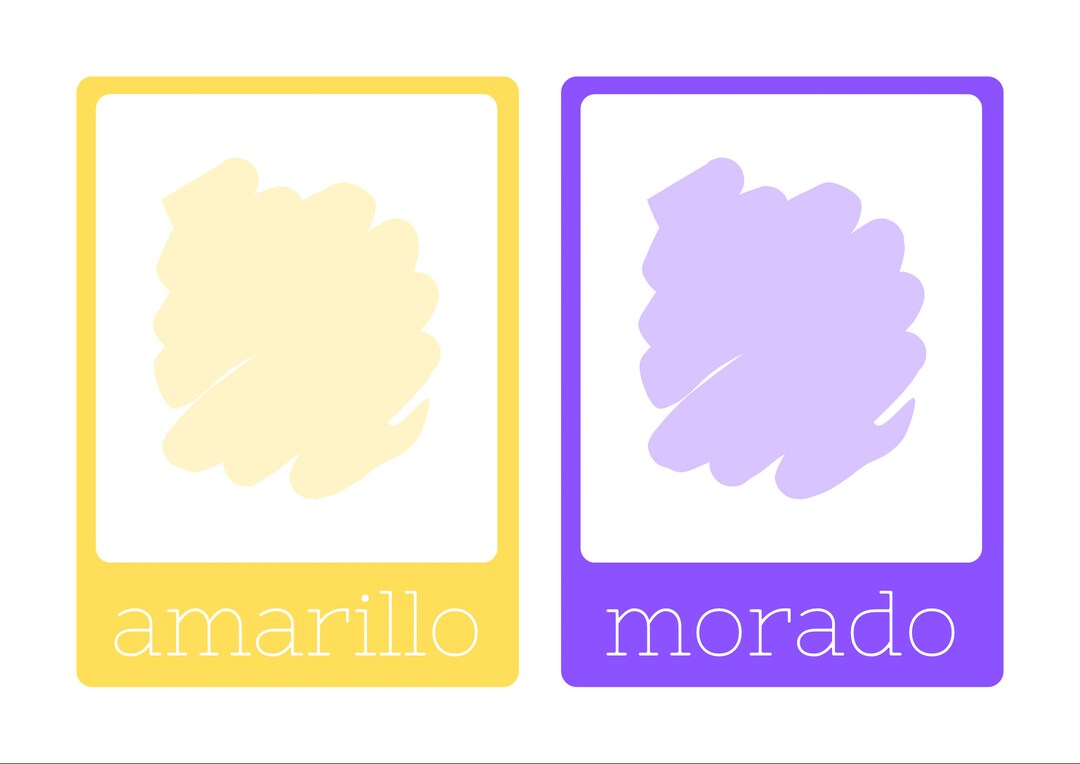 Color Flashcards in Spanish - Etsy
