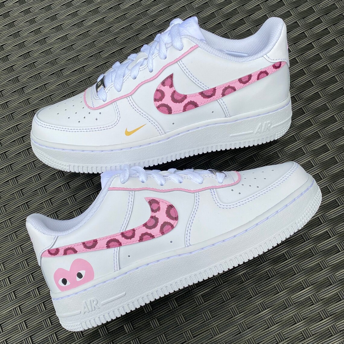 Nike Air Force 1 Custom Sneakers Pink Leopard Hand Painted - Etsy