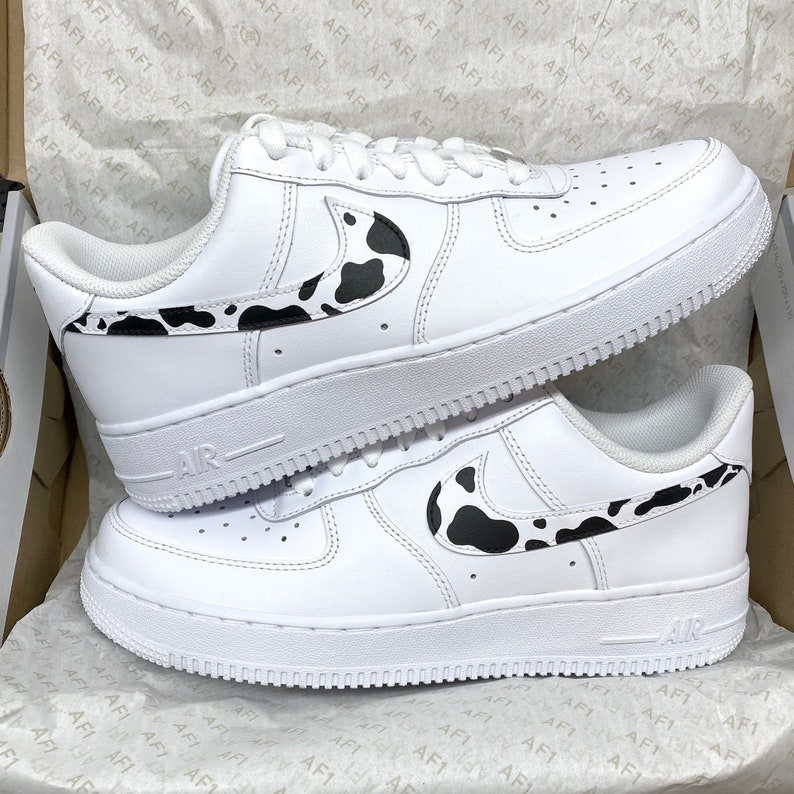 Custom Sneakers Nike AF1 Air Force 1 Hand Painted Cow - Etsy