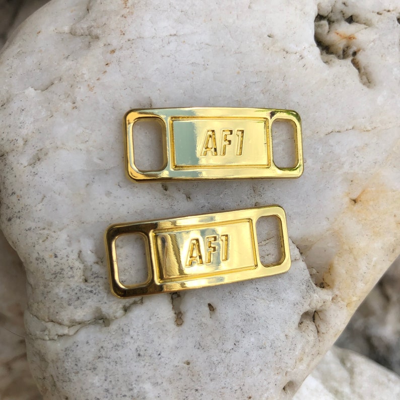 Nike Custom AF1 Air Force 1 Shoelace Tags Gold Rhinestones - Etsy