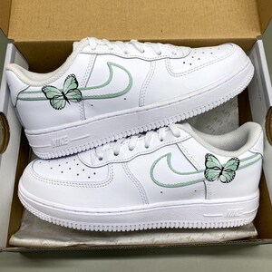 Custom Air Force 1, Matcha Green Butterfly, Af1, Butterflies, Pastel ...