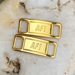 Nike Custom AF1, Air Force 1 Shoelace Tags, Gold Rhinestones, Silver ...
