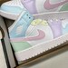 Custom Air Jordan 1 Mid, Rainbow Pastel Colors, Lilac, Pink, Blue ...