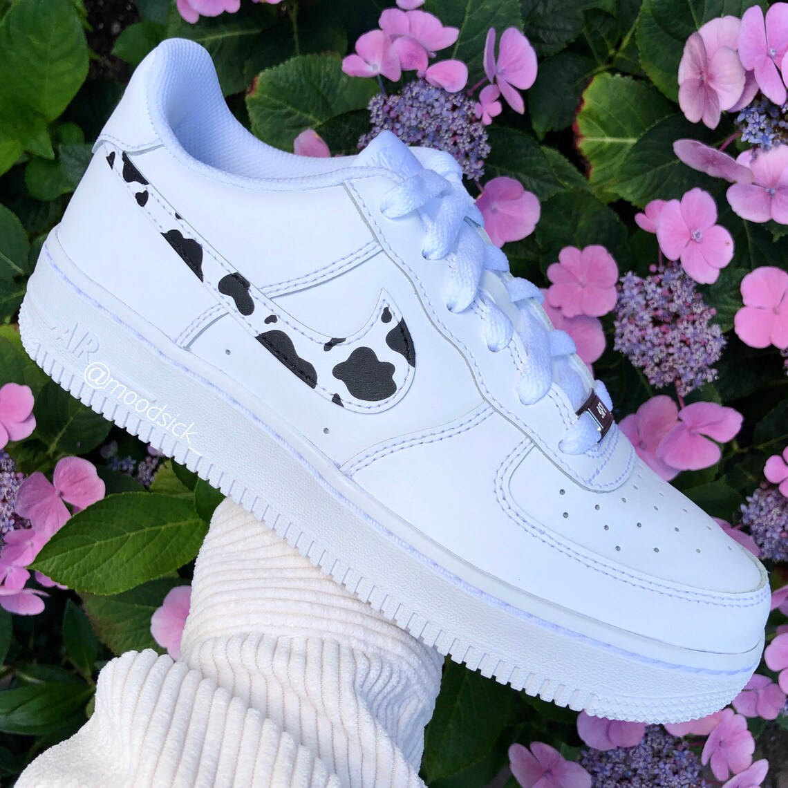 Custom Sneakers Nike AF1 Air Force 1 Hand Painted Cow | Etsy