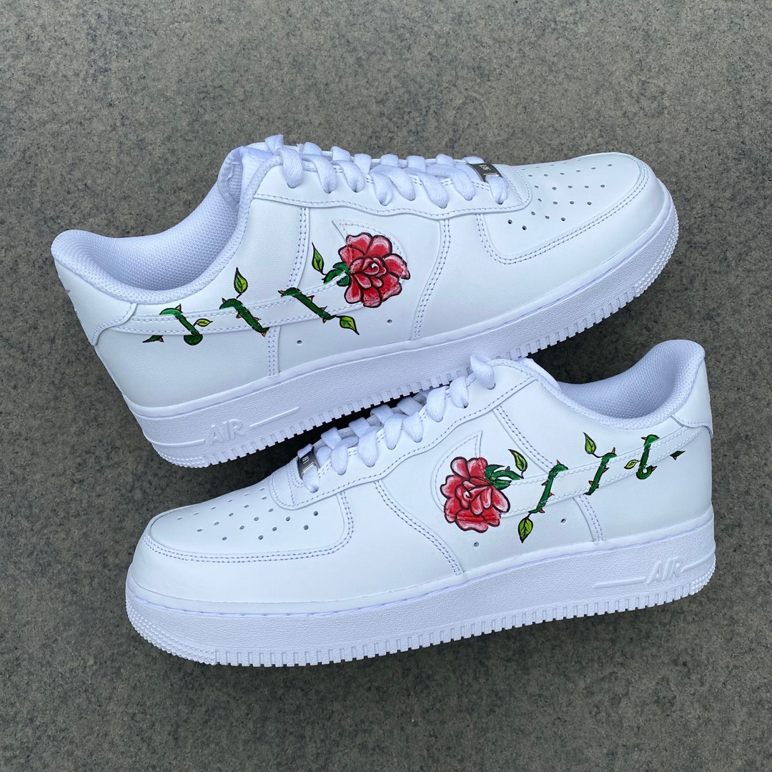 Custom Sneakers, Air Force 1, Red Rose Thorns, Wedding Shoes - Etsy