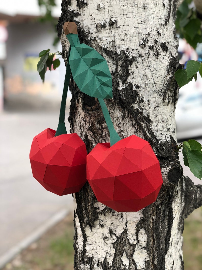 Cherry Papercraft Lowpoly - Etsy