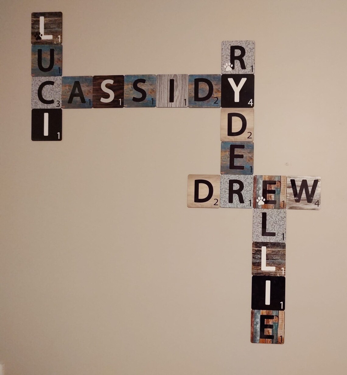 Scrabble Tile Mixed Colors 2 Letter Color Choices for each | Etsy