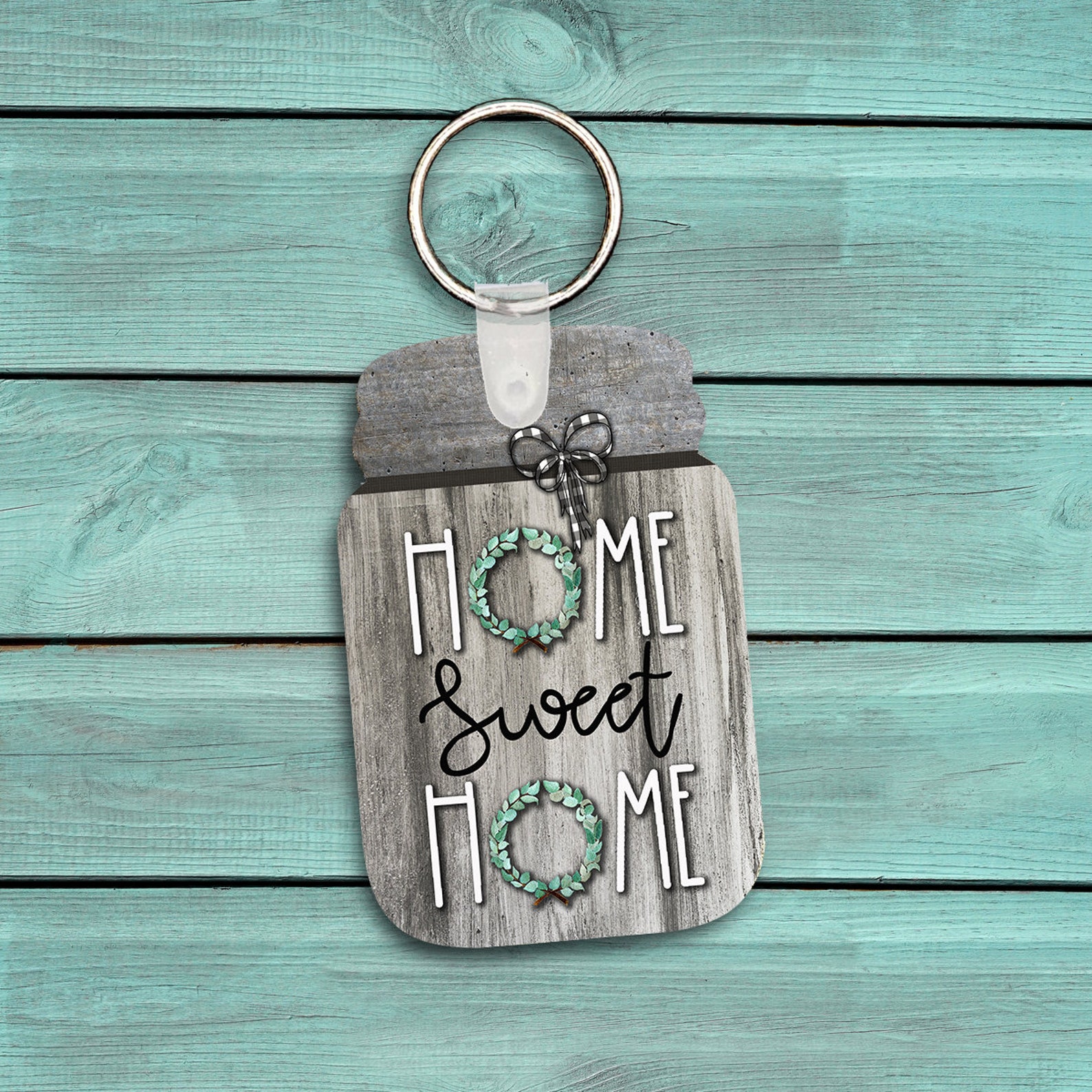 Mason Jar Keychain Home Sweet Home Sublimation Digital Design for ...