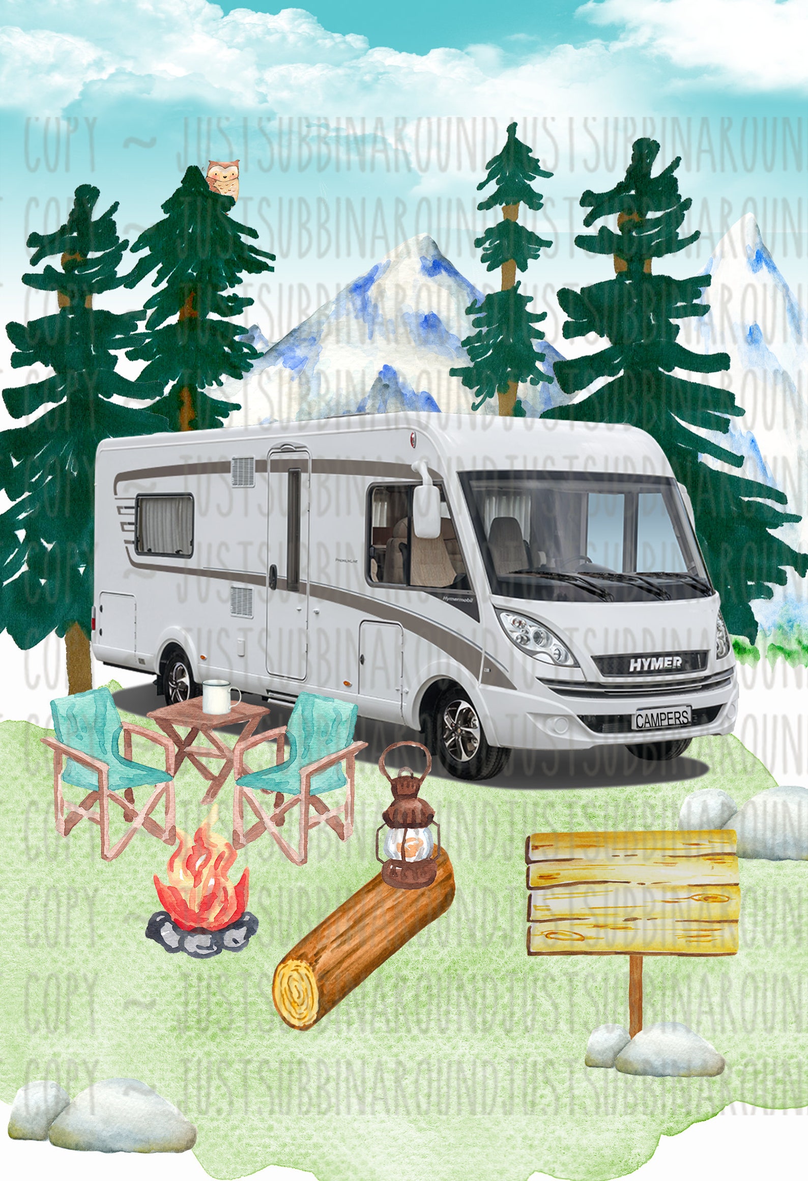 Motorhome RV Flag Sublimation Digital Design Camping PNG Garden Flag - Etsy