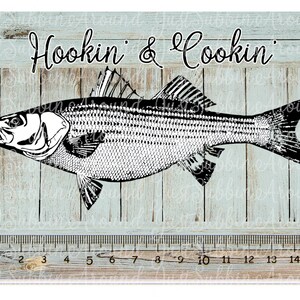 Sublimation Digital Cutting Board Fishing Design Striper Hookin and ...