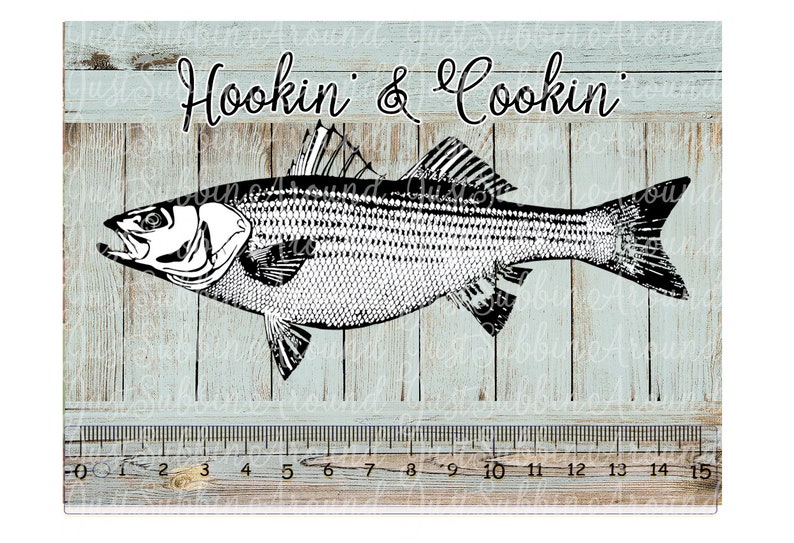 Sublimation Digital Cutting Board Fishing Design Striper Hookin and ...