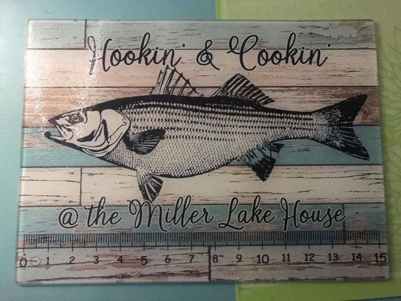 Sublimation Digital Cutting Board Fishing Design Striper Hookin and ...