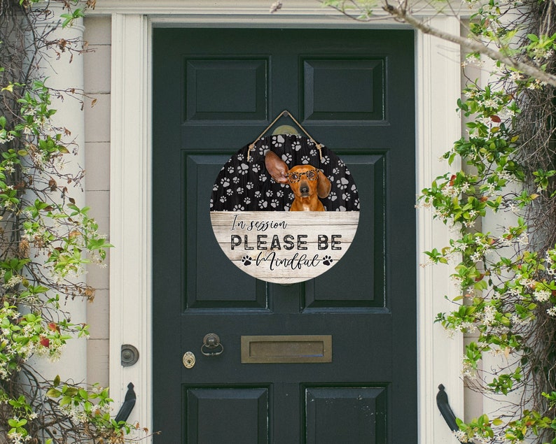 Round Sublimation Door Hanger Teacher Be Mindful in Session - Etsy