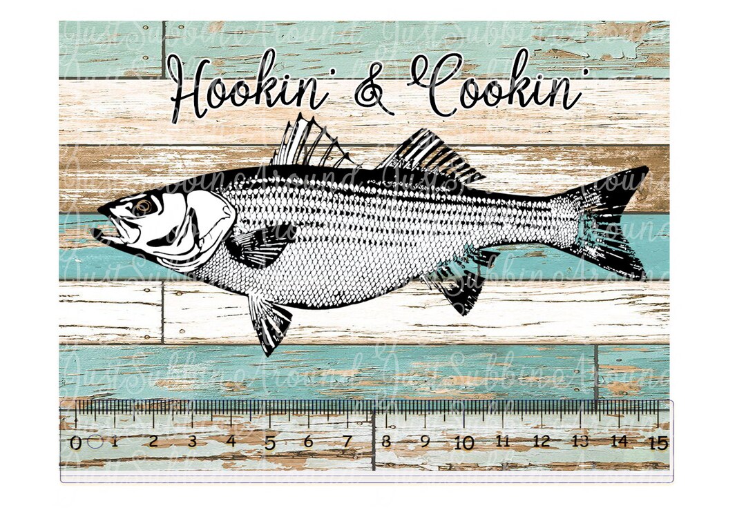 Sublimation Digital Cutting Board Fishing Design Striper Hookin and ...