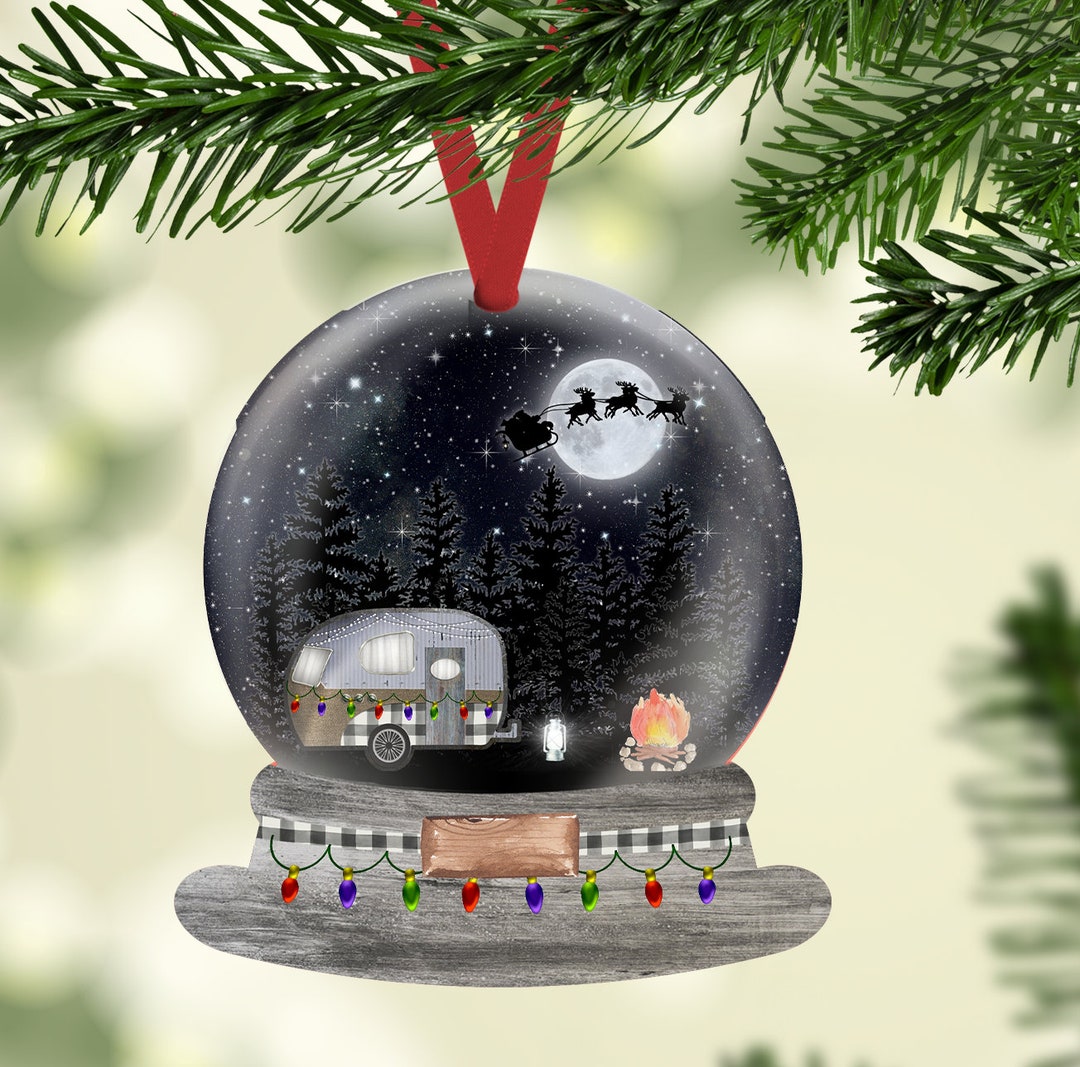 Snowglobe Ornament Snow Globe Camping Sublimation Design PNG for Ashley ...