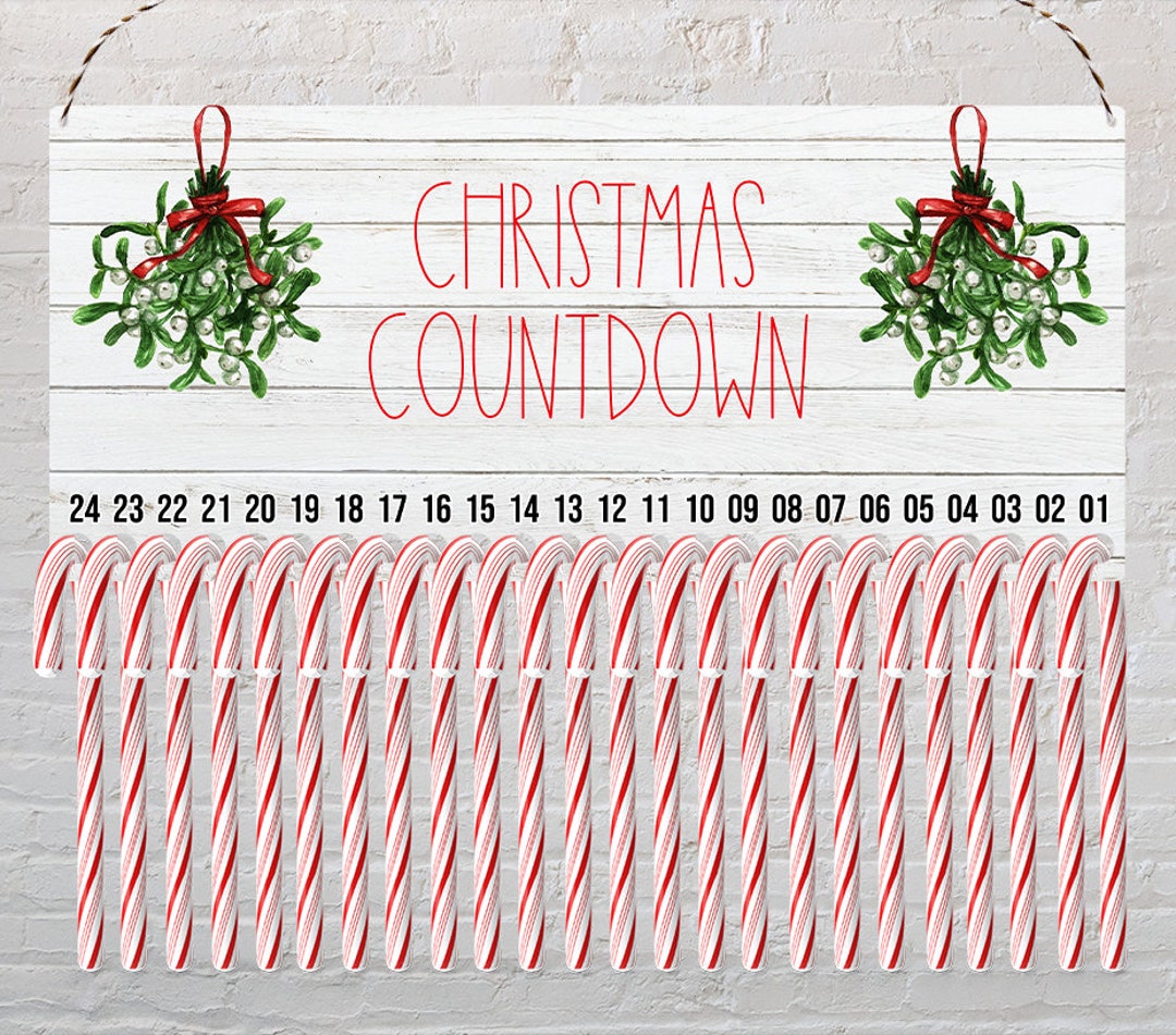 Candy Cane Countdown Advent Sublimation Design Christmas Hanger ...