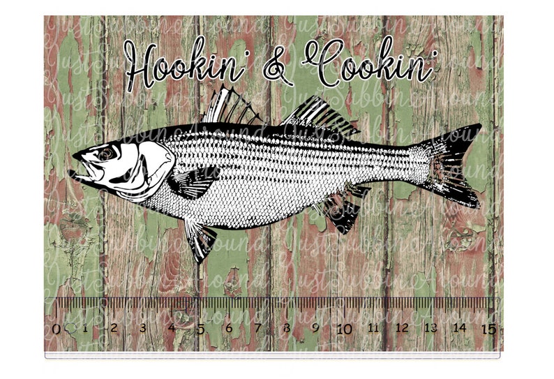 Sublimation Digital Cutting Board Fishing Design Striper Hookin and ...